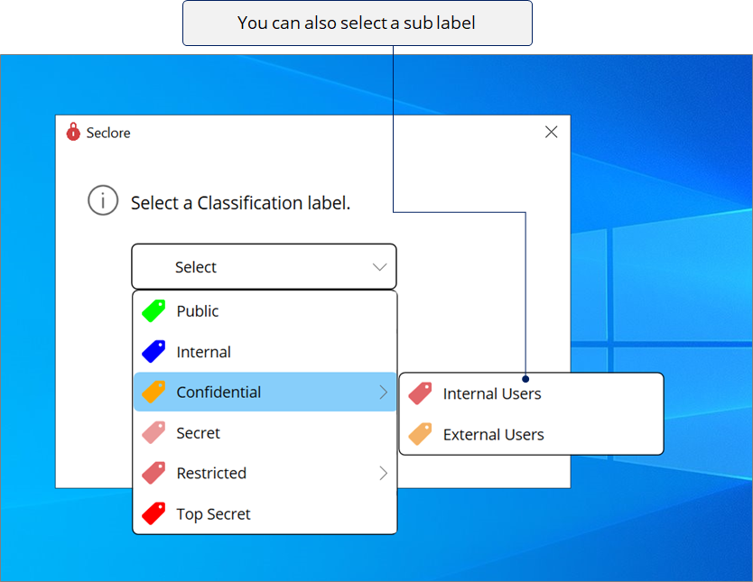Changing classification of files using the right-click menu
